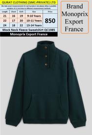 Buy Monoprix Brand Green Mock Neck Fleece Sweatshirt QC1985 Export ...