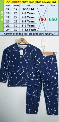 Buy Glow in the Dark Stars Print Cotton Blended Suit QC1407 | QC ...