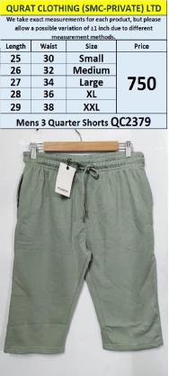 Buy Men's 3 Quarter Shorts QC2379 | QC - Qurat Clothing (SMC-Private ...