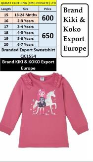 Buy KIKI & KOKO Brand Pink Ruffles Unicorn & Doll Sweatshirt QC1554 ...