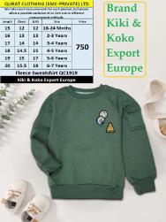 Buy Kiki & Koko Brand Fleece Sweatshirt QC1919 Export Europe | QC ...