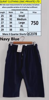 Buy Navy Blue Men's 3 Quarter Shorts QC2378 | QC - Qurat Clothing (SMC ...