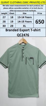 Buy Branded Export T-shirt QC2476 | QC - Qurat Clothing (SMC-Private ...