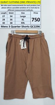 Buy Mens 3 Quarter Shorts QC2296 | QC - Qurat Clothing (SMC-Private ...