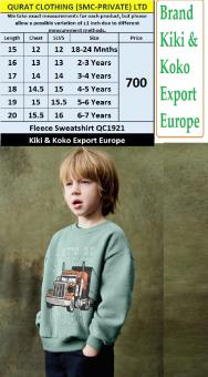 Buy Kiki & Koko Brand Fleece Sweatshirt QC1921 Export Europe | QC ...