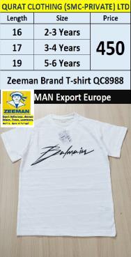 Buy Zeeman Brand T-shirt QC8988 Export Europe | QC - Qurat Clothing ...