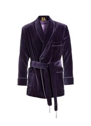The Ultimate Statement: Long Purple Smoking Jacket - Smoking Jackets
